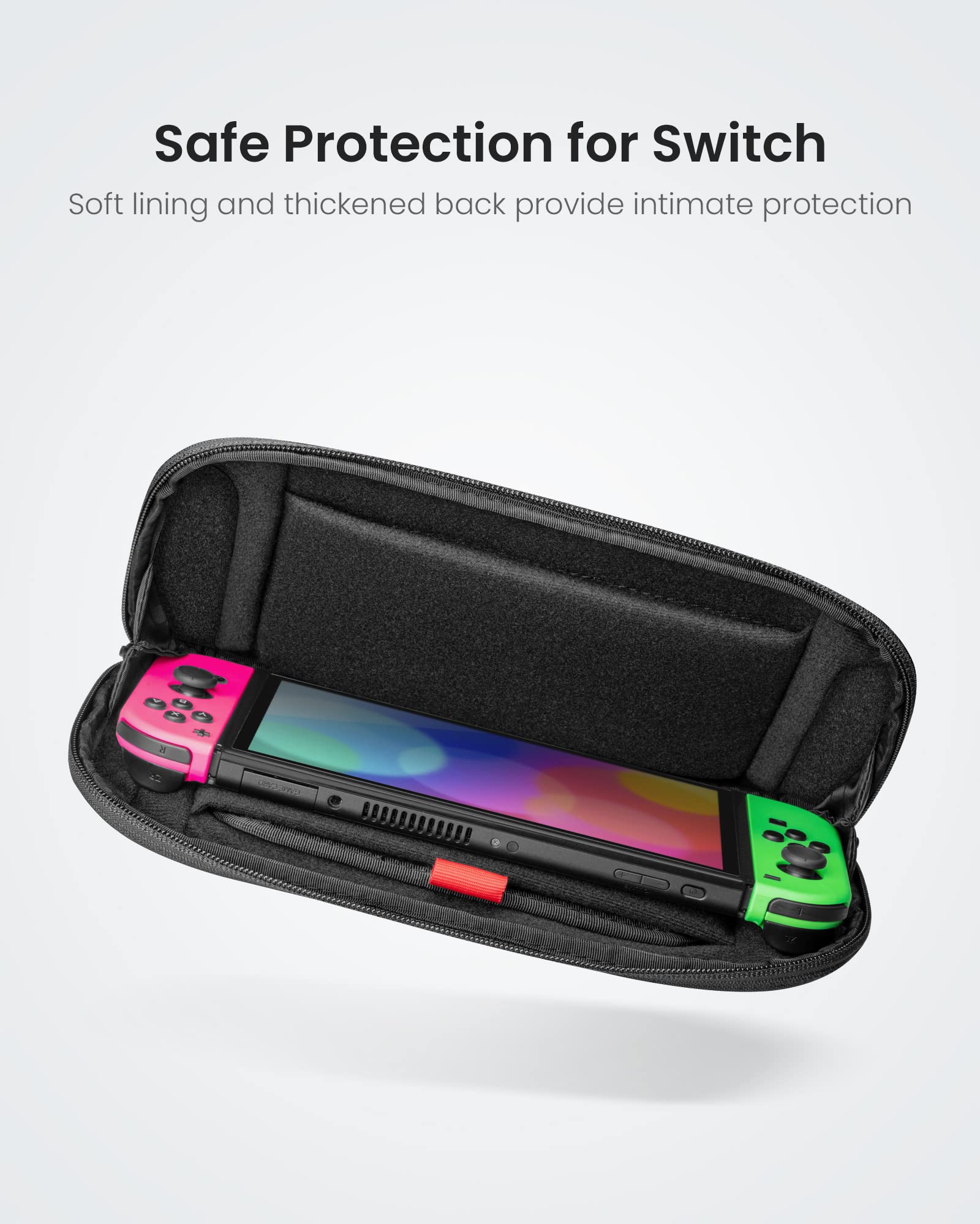 tomtoc Carrying Case for Nintendo Switch OLED Model & Original Nintendo Switch & Odin 2, Portable Storage Travel Bag Ultra Slim Soft Pouch with 20 Game Card Slots and Accessory Pocket