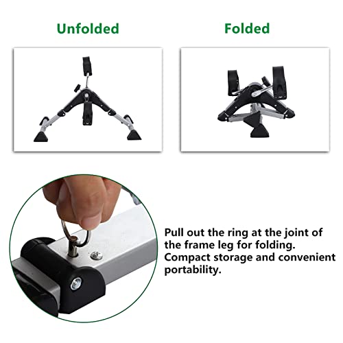 VUYUYU Under Desk Bike Pedal Exerciser, Foldable Sitting Mini Exercise Bike for Leg and Arm Workout, Foot Pedal Exerciser with LCD Display, Office and Home Exercise Equipment (Sliver)