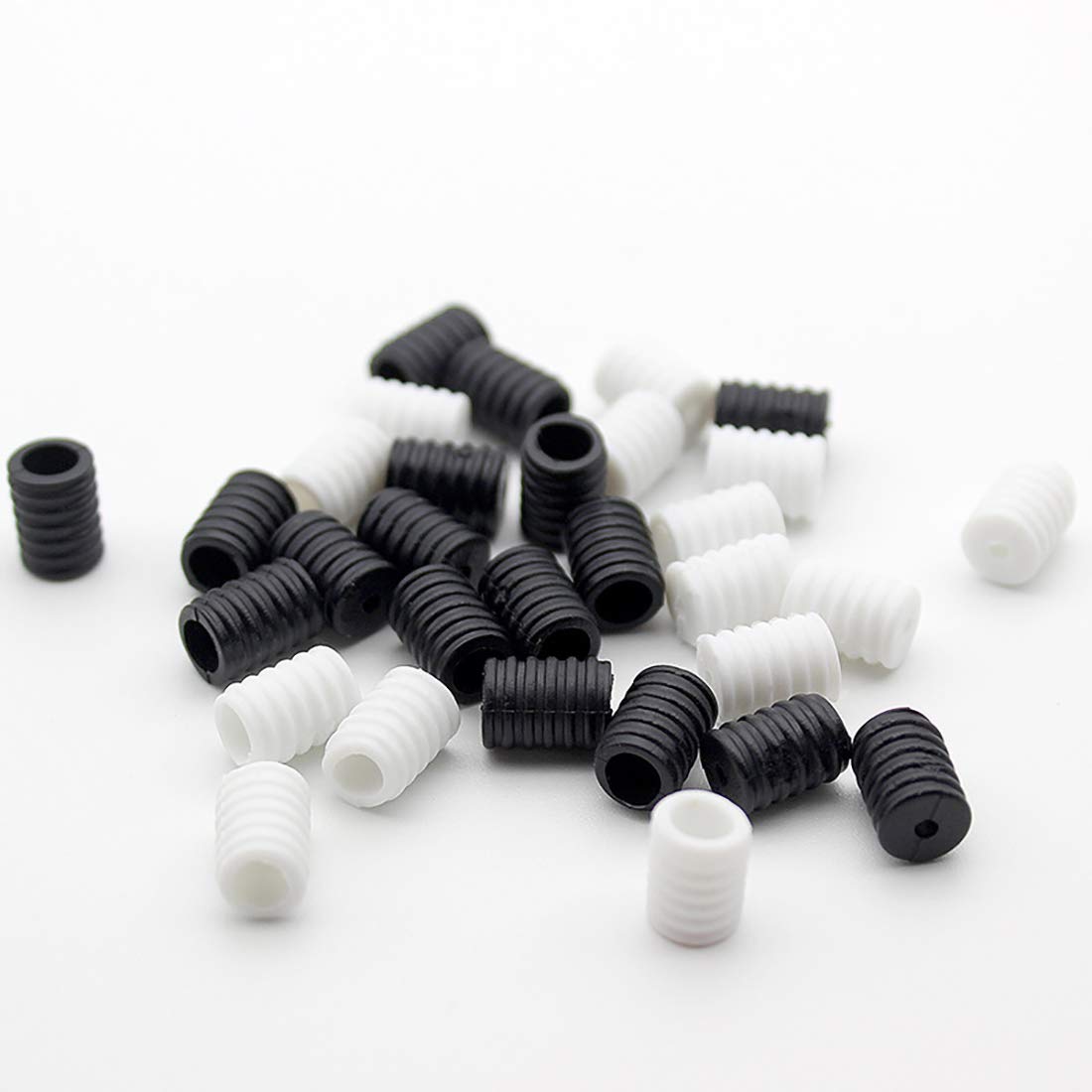 PLAZALA Cord Lock 100pcs White Black Soft Plastic Round Elastic Mask Adjustment Buckle Adult Children Elastic Adjustment Accessories