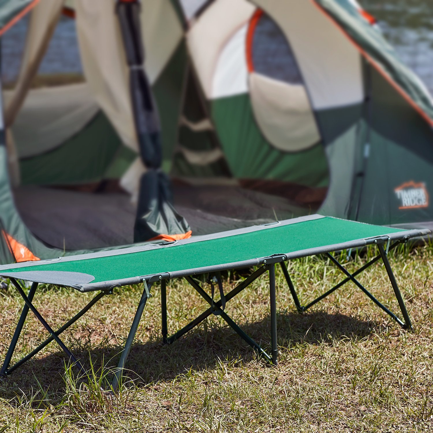 PORTAL Portable Adults Outdoor Bed Camp Cots for Sleeping with Carry Bag for Home, Travel, Office, Beach, Support up to 300lbs, Green