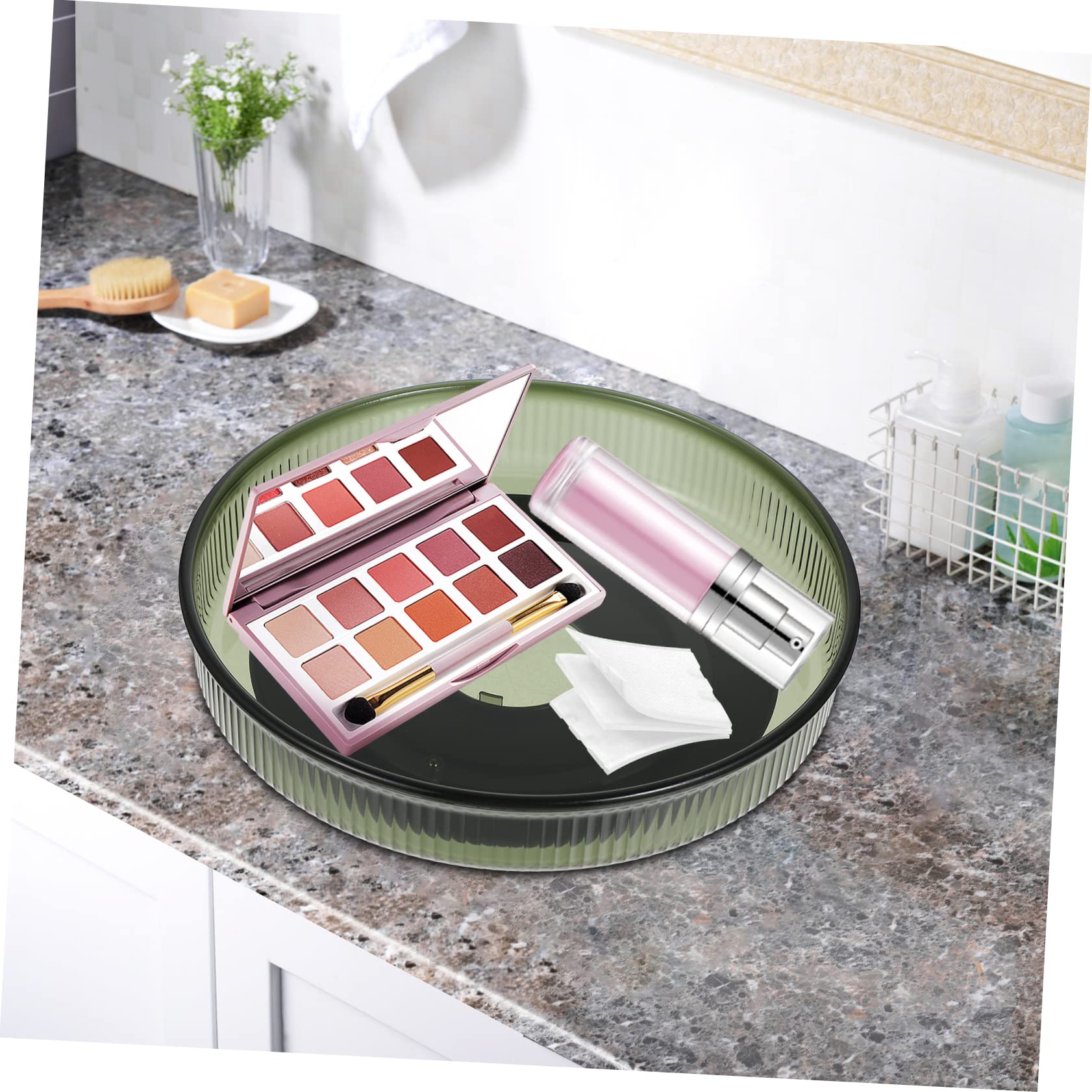 Zerodeko rotatable Tray Organizer Round Cosmetic Storage Tray Turntable Rack Bathroom Storage Tray Kitchen Lazy Susans Fridge Round Stand Spice Rack to Rotate Household Storage Rack The pet