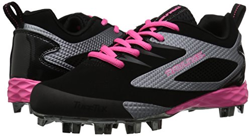 Rawlings Girl's Capture Baseball Shoe, Black/Pink, 1.0 M US Little Kid