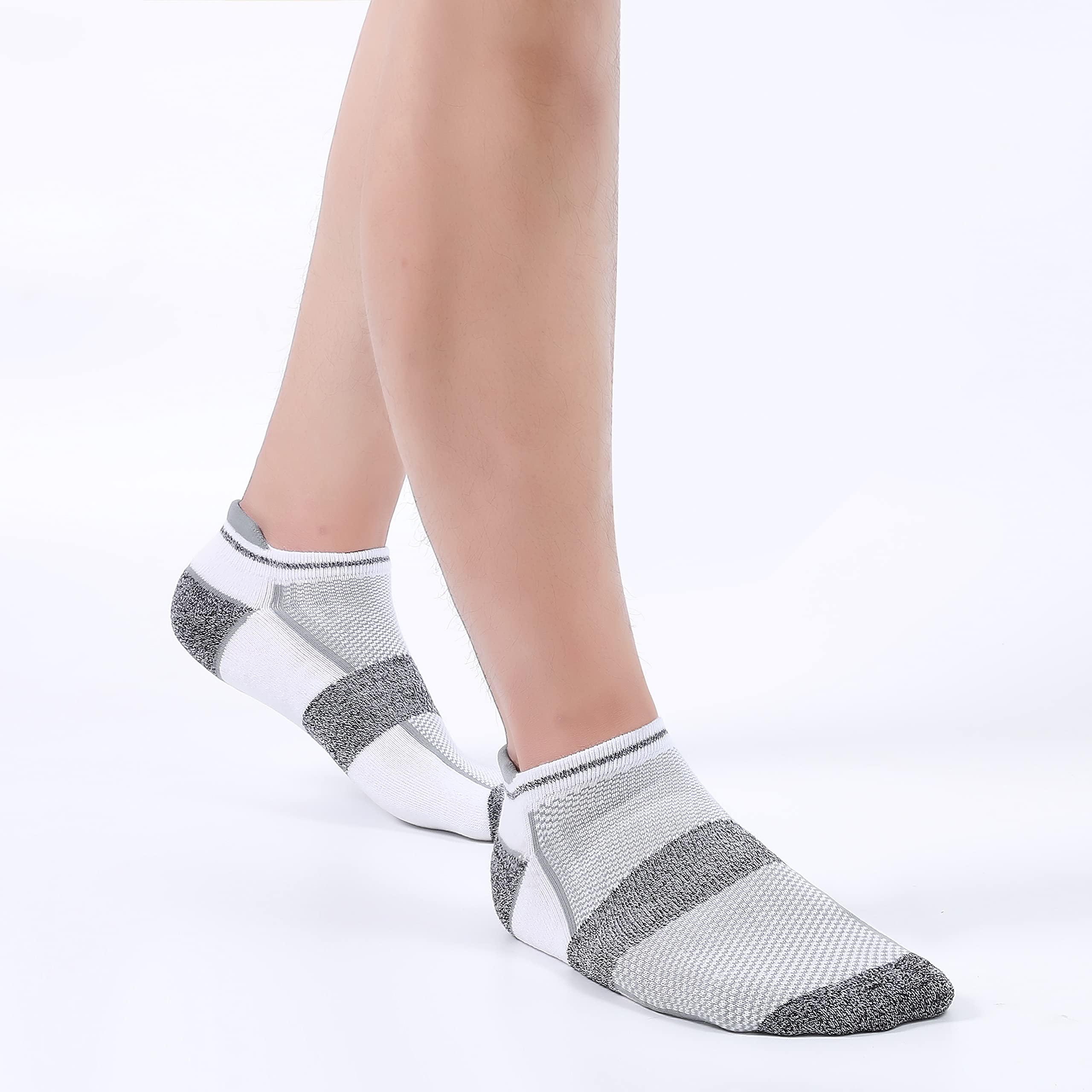 Soxrusuit Men's Athletic Running Socks 6 Pairs Thick Cushion Ankle Socks for Men Sport Low Cut Socks 10-12