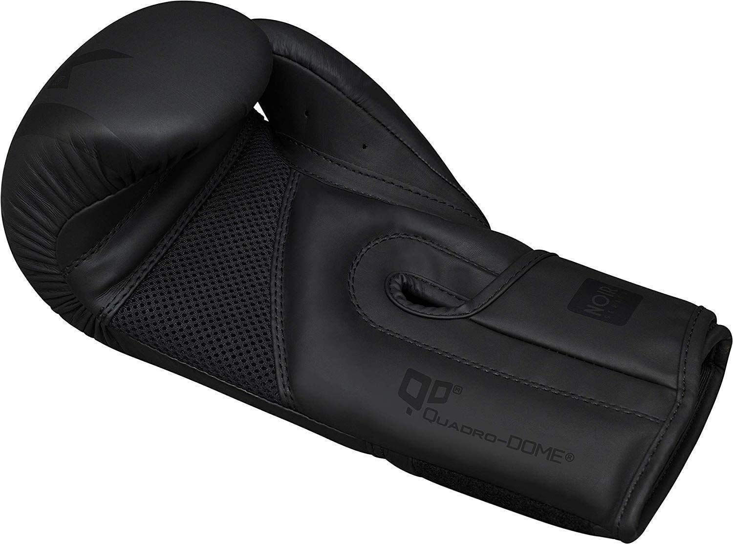 RDX Boxing Gloves Sparring Muay Thai Pro Training, Maya Hide Leather, Kickboxing Heavy Punching Bag Focus Mitts Pads Double End Ball Workout, MMA Fitness Gym Bagwork, Ventilated Palm, Men Black