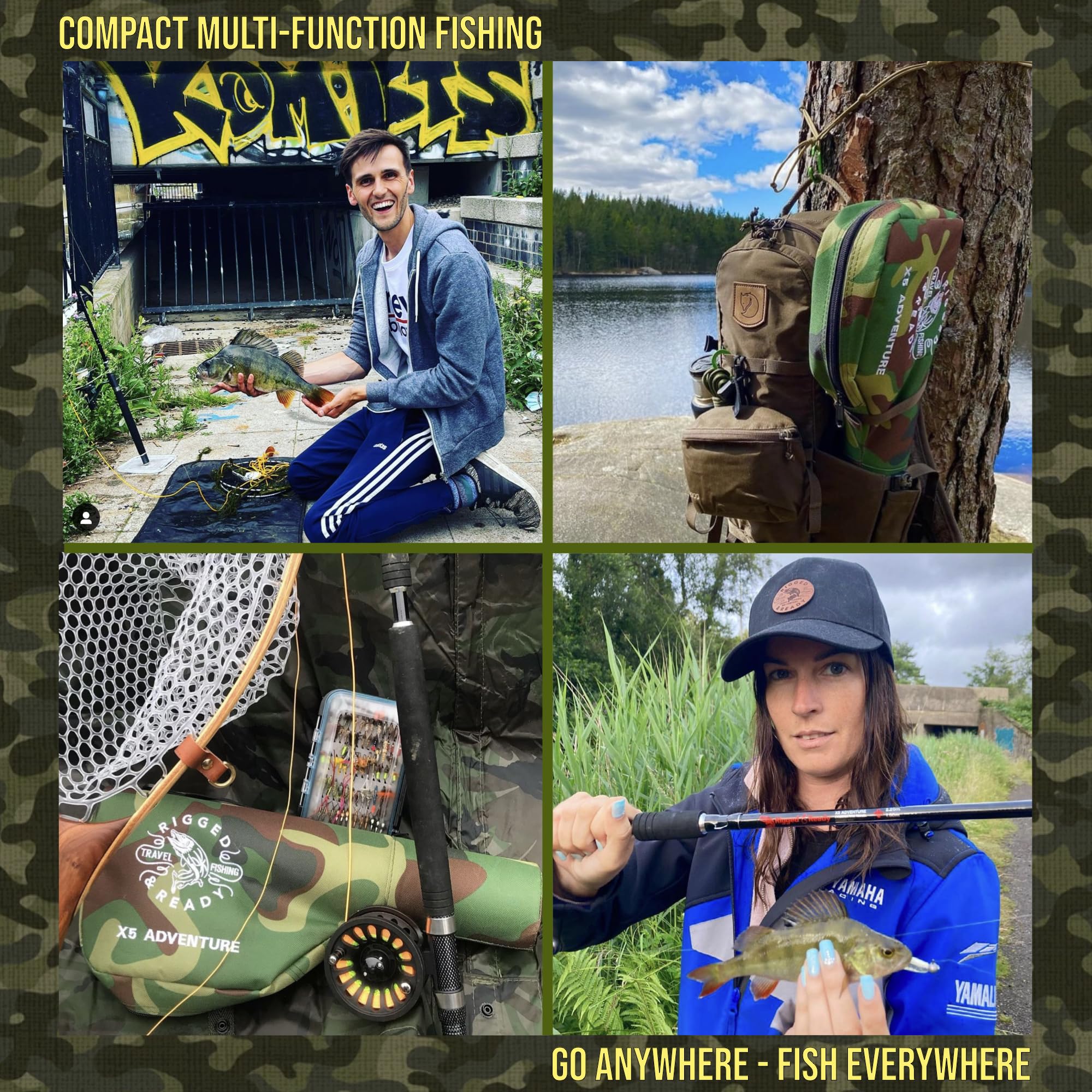 Rigged and Ready X5 MAX Powerful Travel Fishing Rod Super Compact, Multi-Functional Travel Rod. 1 Rod 9 Combinations. 2.70m (8.9β), 2.45m (8β), 2.25m (7.4β) Lengths. Compact 43cm 16.5β Carry Case.