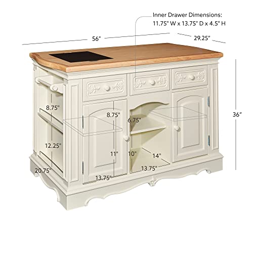 Powell White Kitchen Island, Multicolor