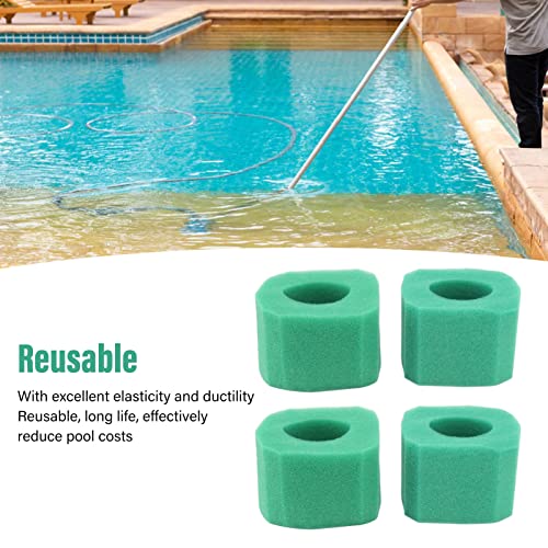 TTOCAR 4pcs Pool Replacement Sponge Filter, Pool Sponge Pool Filter Cartridge Sponge Reusable Sturdy Practical Filter Foam for Pool Pump