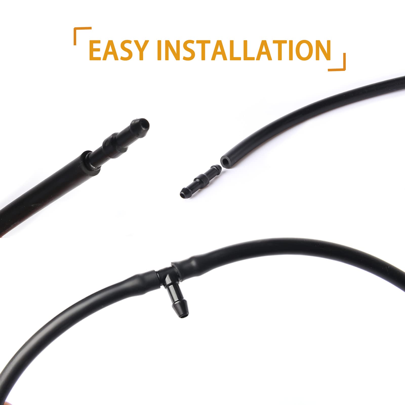Windshield Washer Hose Kit - 4 Meter Universal Washer Fluid Hose with Hose Connectors(12 PCS), Windshield Washer Line Suitable for Most Car Windshield Fluid Tubing