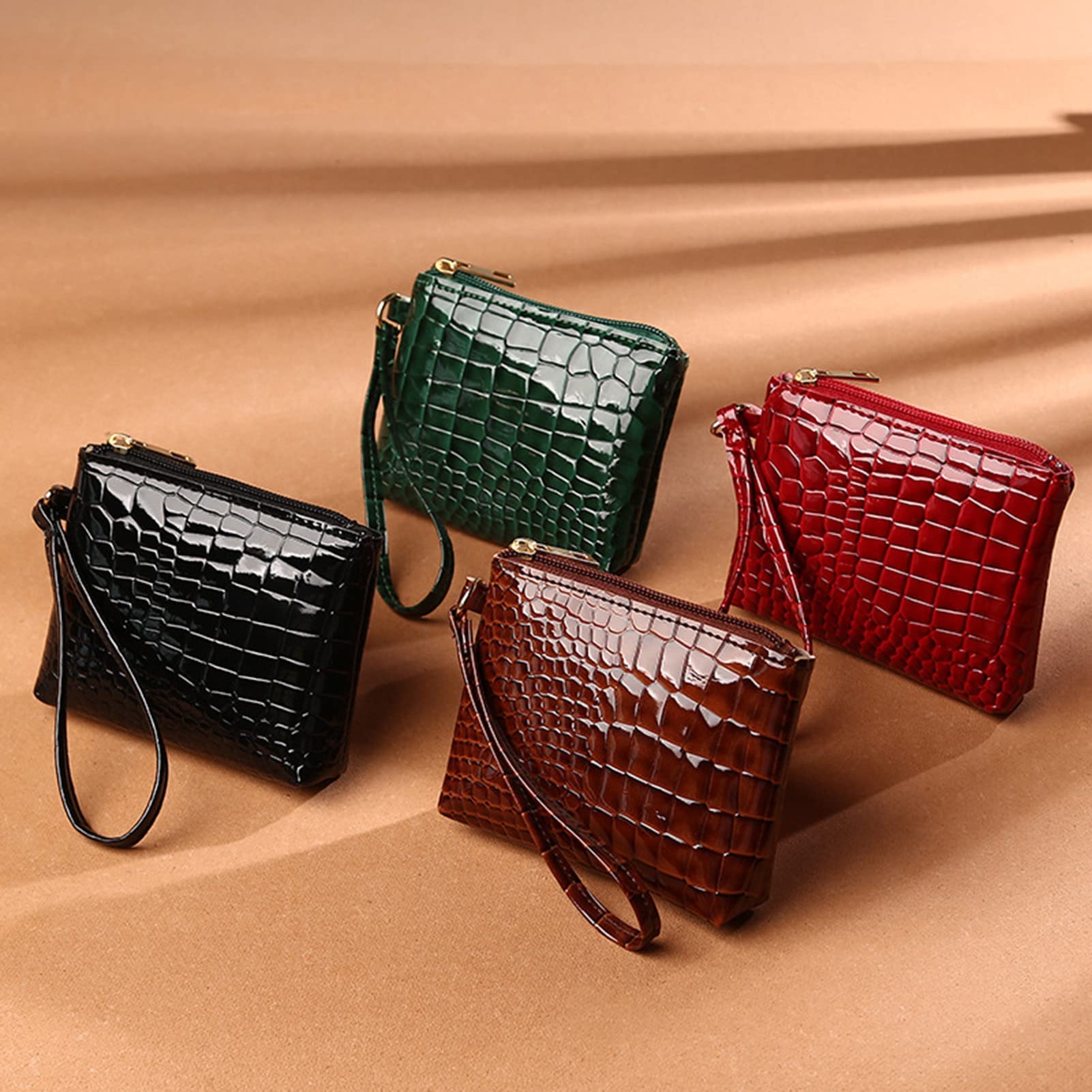 Womens Faux Leather Wallets Waterproof Clutch Purse Credit Card Holder Red