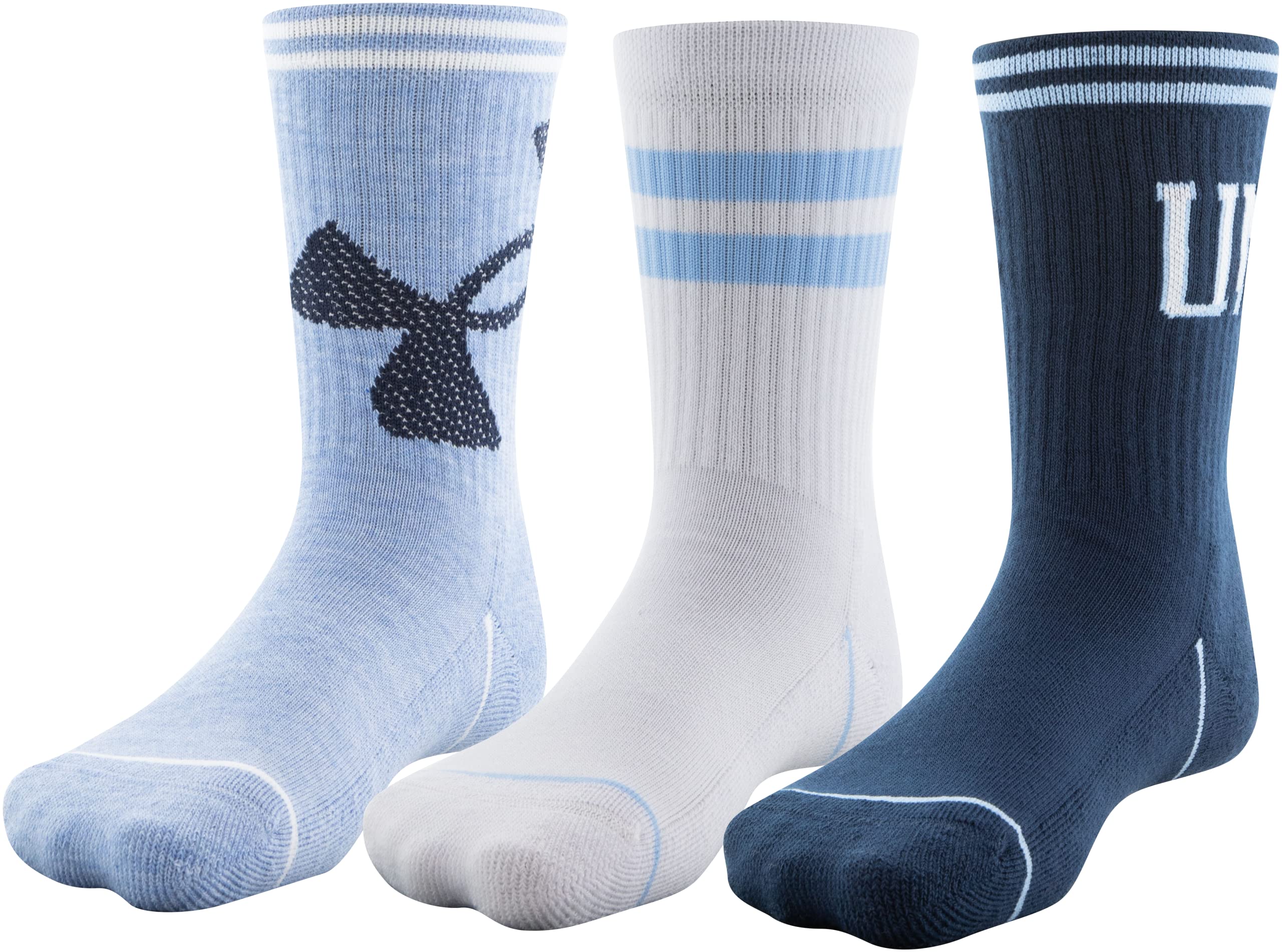 Under Armour Youth Phenom Crew Socks, 3-Pairs