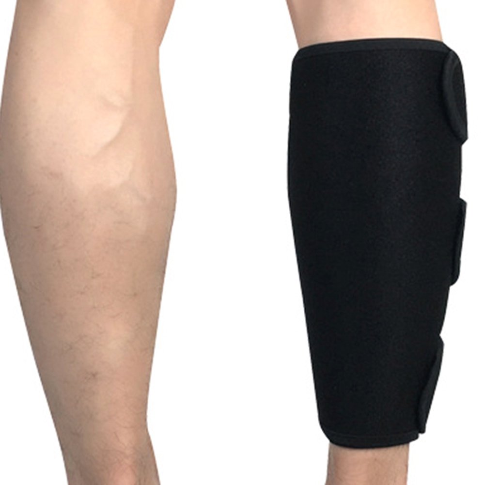 Rungear Calf Shin Support Brace, Adjustable Compression Leg Sleeve Wrap Band for Running Cycling Sports - Great Shin Support Improves Blood Circulation & Reduces Leg Swelling Injury, 1 Sleeve (Black)