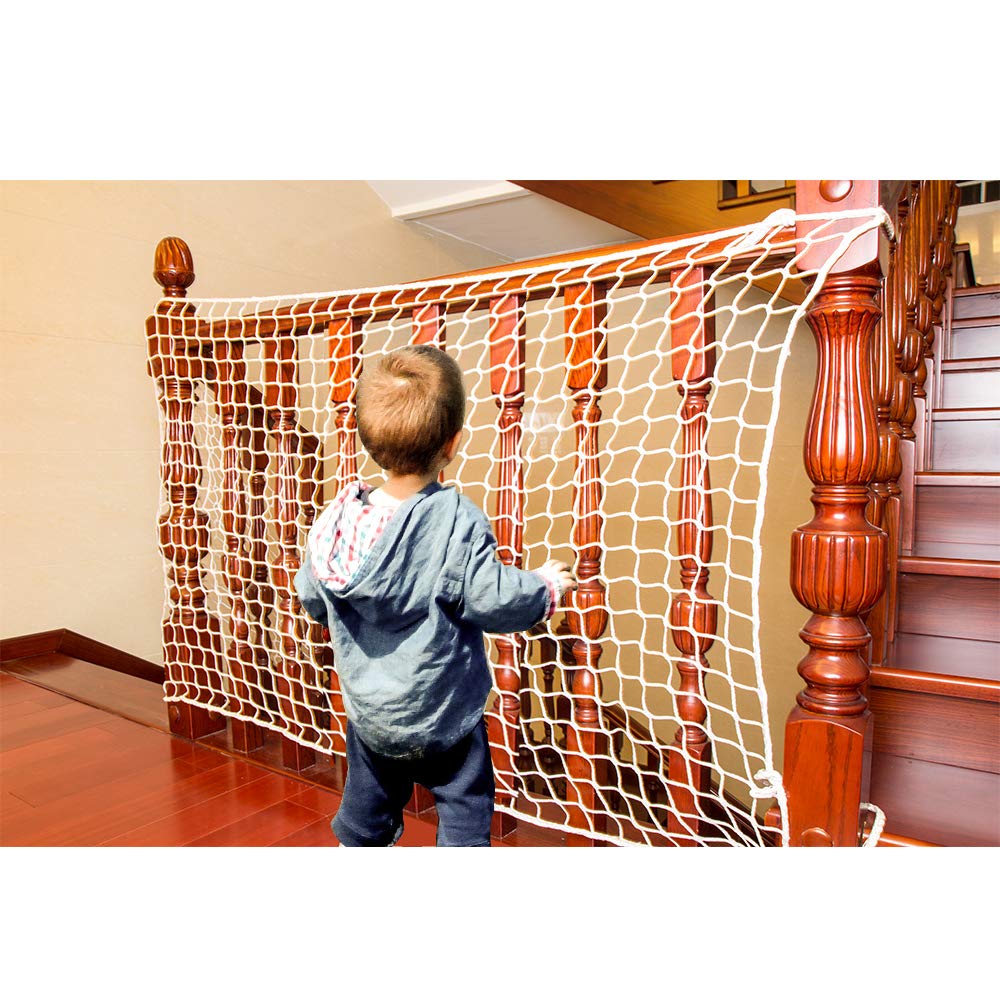 Safety Stairs Rail Net Child Proofing Balcony Banister Railing Guard Baby Proof Stair Guards Mesh Indoor 16.4ft x 3.2ft( 5mx1m) White