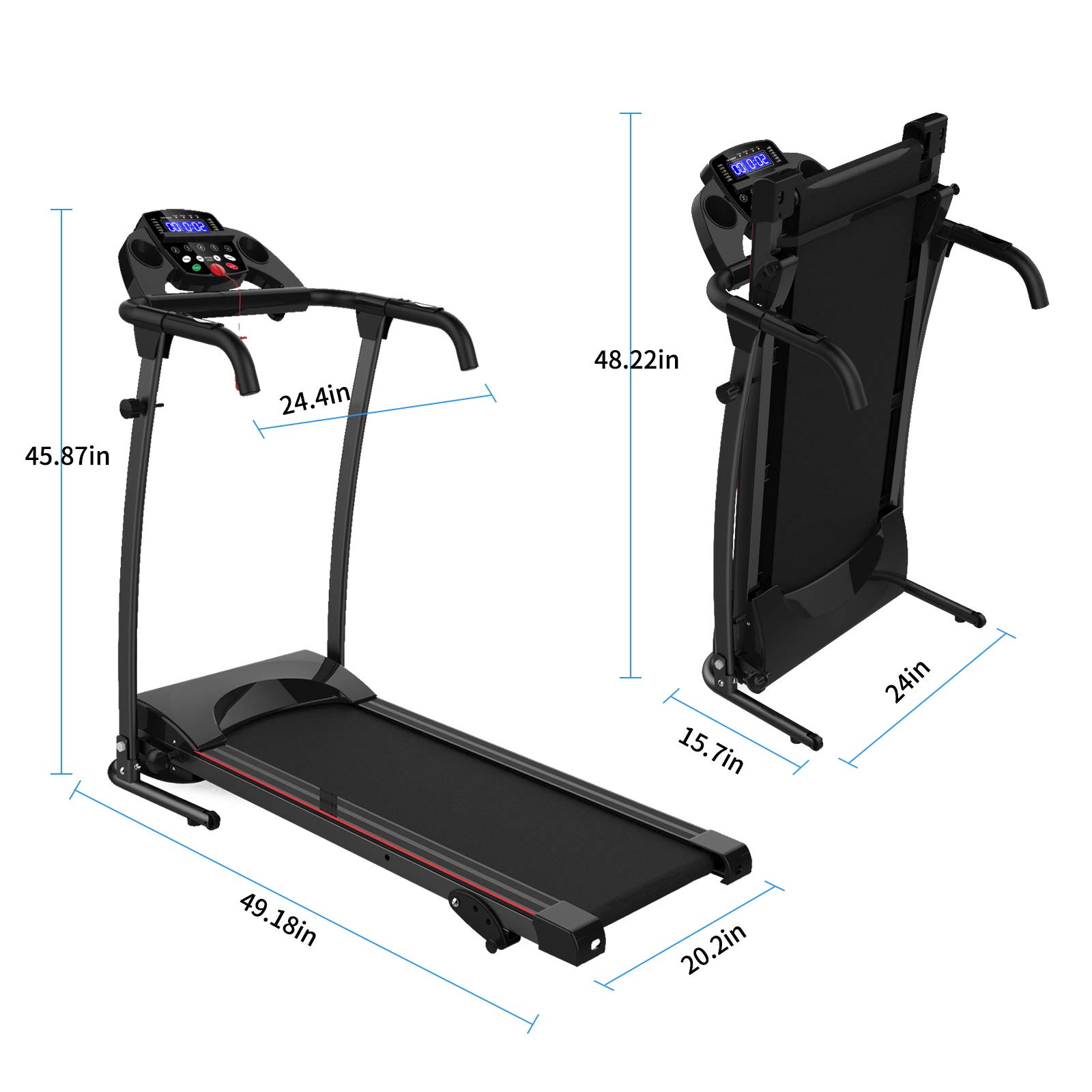 SHAREWIN Folding Treadmills for Home with Incline, Portable Running Machine Electric Compact Treadmills Foldable for Exercise Home Gym Fitness Walking Jogging