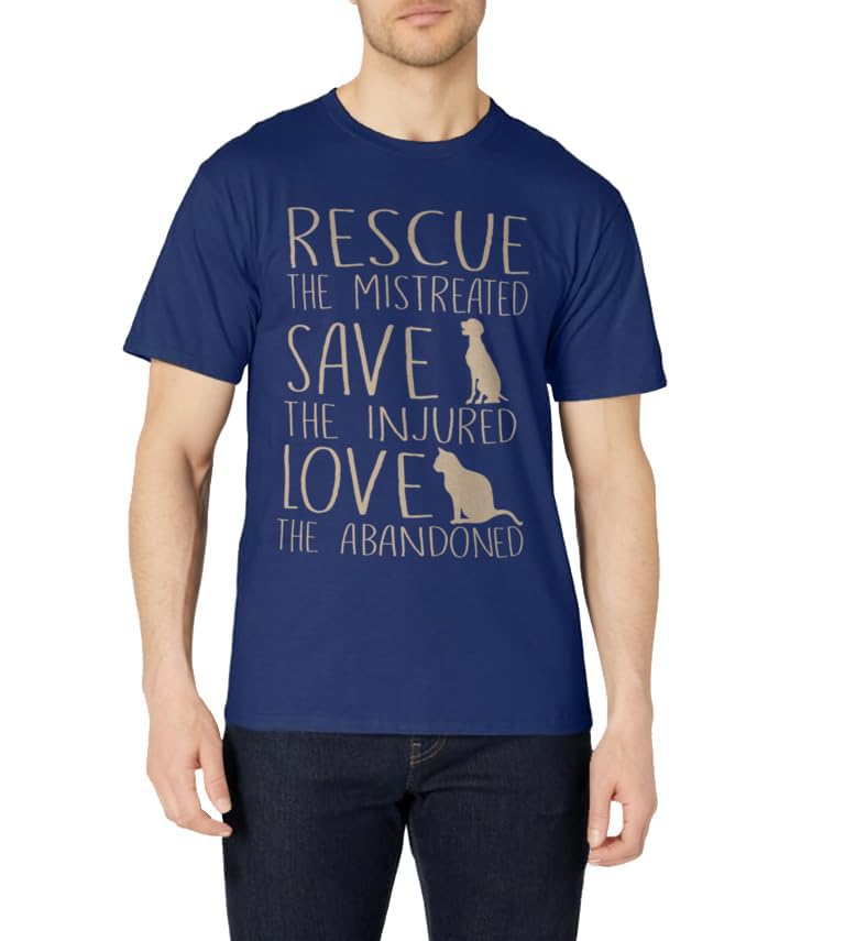Rescue Save Love - Cute Animal Rescue Dog Cat Lovers T-Shirt