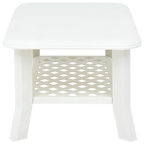 QJBSAVVA Coffee Table White 35.4"x23.6"x18.1" Plastic,Center Table Low Table Folding Table Entrance Table Suitable for Meeting Rooms, Reception Rooms, Offices