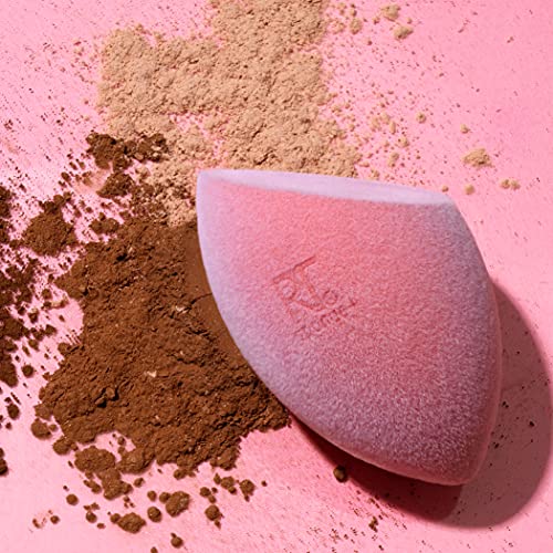 Real Techniques Miracle Powder Sponge, Makeup Blending Sponge For Powder Products, Set Makeup For Natural Finish & Cloud Skin, Buildable Coverage, Velvet Material, Latex-Free Foam, 1 Count