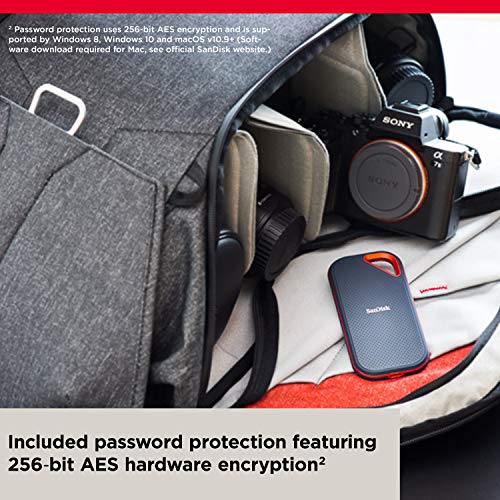 SanDisk 1TB Extreme PRO Portable SSD - Up to 2000MB/s - USB-C, USB 3.2 Gen 2x2, IP65 Water and Dust Resistance, Updated Firmware - External Solid State Drive - SDSSDE81-1T00-G25