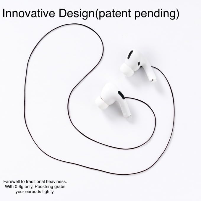 Podstring Anti-lost strap for Airpods Pro 1st generation and wireless in-ear earbuds (only double ear, not for Airpods Pro 2nd & 3rd) (white)