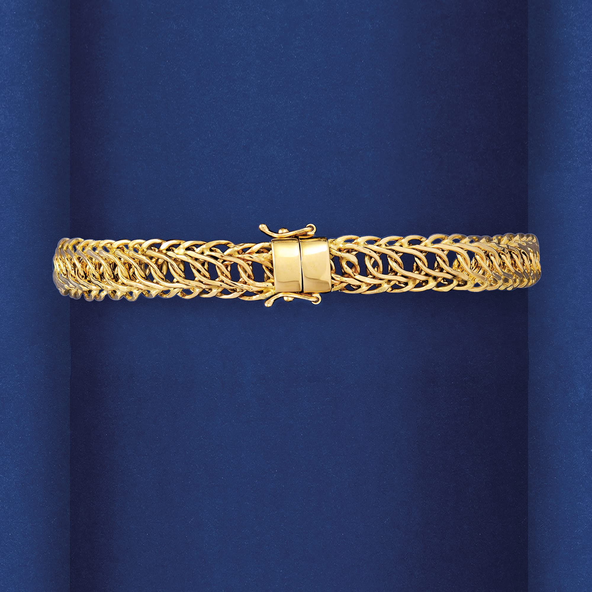 Ross-Simons 14kt Yellow Gold Flat Oval-Link Bracelet. 7 inches