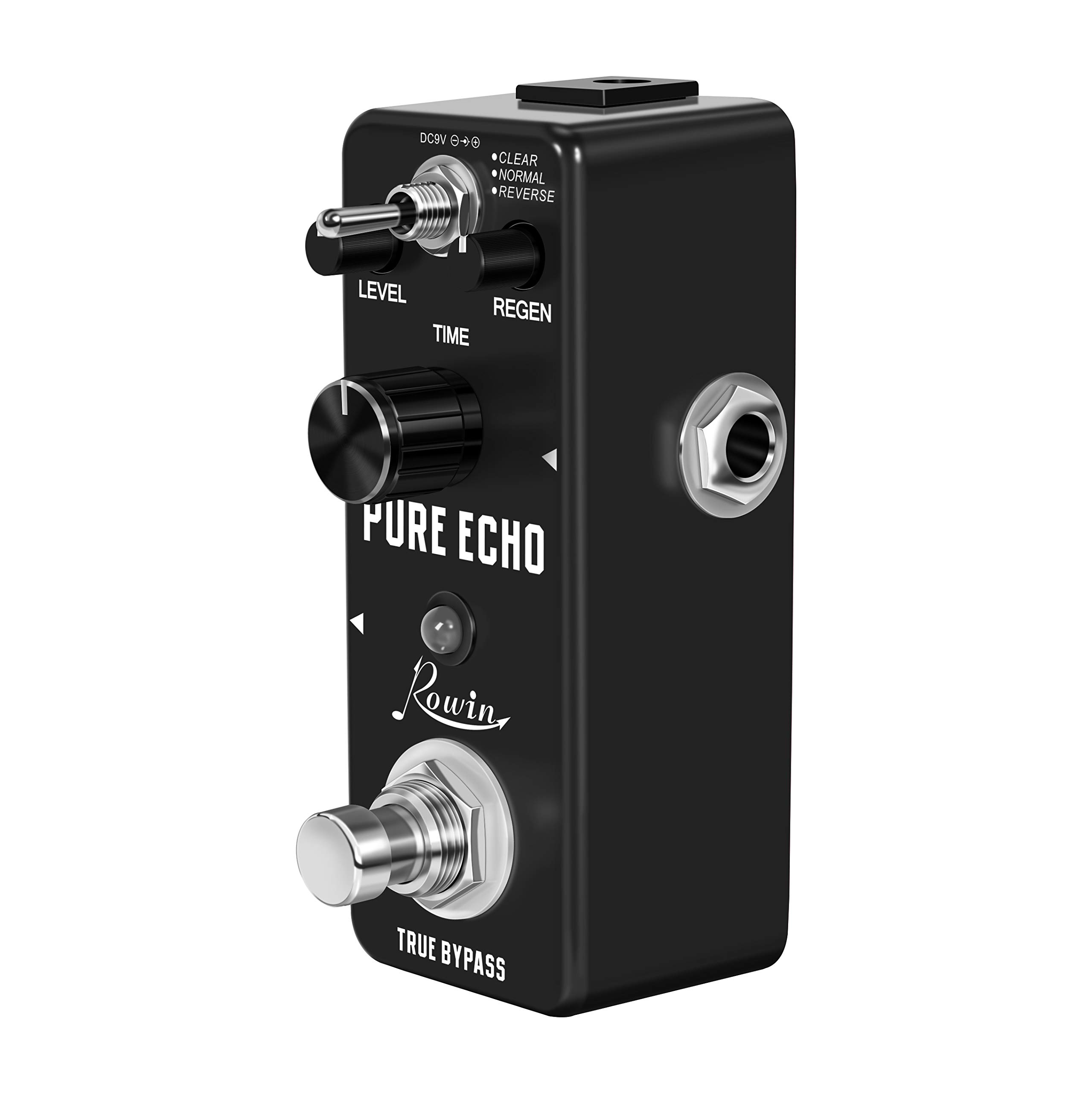 Rowin Pure Echo Digital Delay Guitar Effect Pedal with Clear/Normal/Reverse 3 Modes True Bypass Full Metal Shell