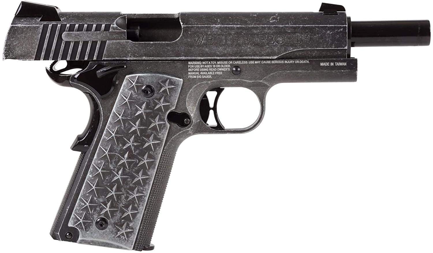 Sig Sauer 1911 BB Air Pistol We The People with 15x12 gr C02 Tanks Bundle