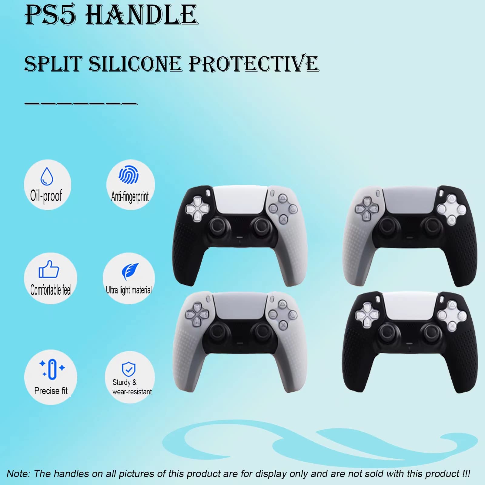 Toxxos PS5 handle split silicone protective cover particle anti-fall non-slip protective cover ps5 handle silicone cover (white)