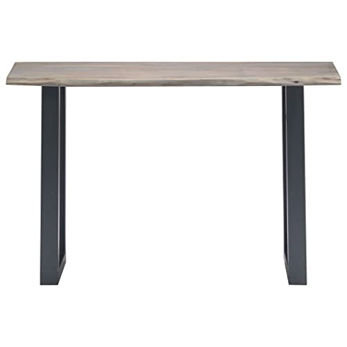 QJBSAVVA Console Table Gray 45.3"x13.8"x29.9" Solid Acacia Wood and Iron,Garden Tables Bedside Table Hallway Tables Entry Tables Suitable for Home, Office, Bedroom, Meeting Room
