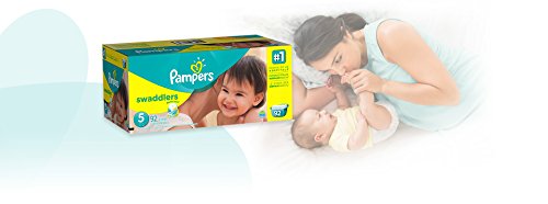Pampers Swaddlers Disposable Diapers Size 5, 92 Count, GIANT ( Designs May Vary ) (Packaging May Vary)