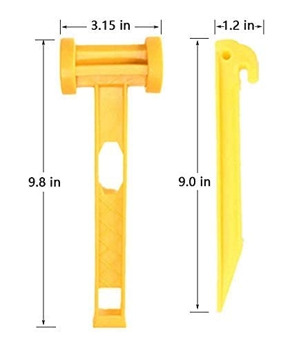 Tent Stakes for Sand ,Plastic Tent Stakes Heavy Duty, Lighter and Safer Than Tent Stake Metal,9 Inch Yellow Tent Stakes for Sand/Sand Stakes for Beach (24 Pack)