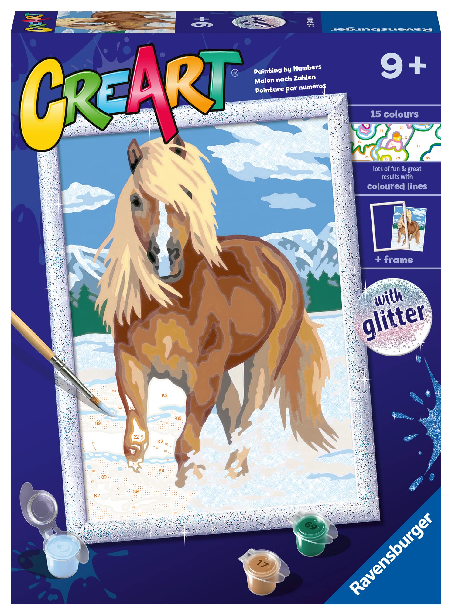 Ravensburger CreArt The Royal Horse Paint by Numbers Kit - Ideal for Kids & Beginners | Complete Set | DIY Home Art Project | Great Gift for Ages 9 and Up