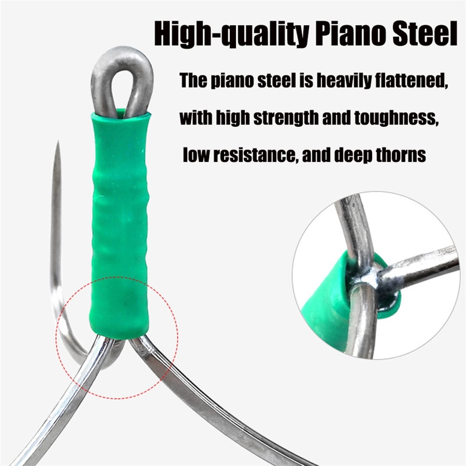 UNNS Fishing Accessories 10pcs/Lot Sharp Treble Hook Strong Pull 7g 9g High Carbon Steel Round Triple Fishing Hooks Fishing Tools (Color : 10pcs, Size : Large)