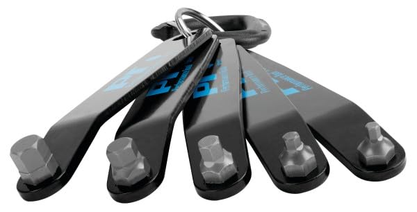Performance Tool W86109 Metric Low Profile Offset Hex Key Wrench Tool Set for Workshops and Garages, Black, 5-Piece Set