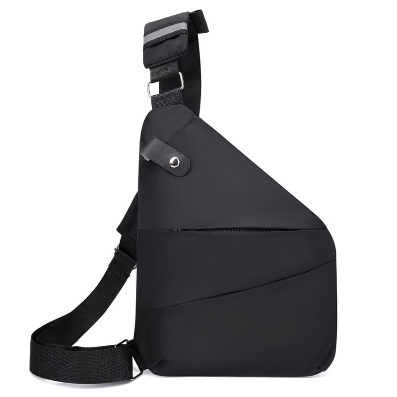 Ywbrontos Personal Flex Bag for Women Men Right & Left, Crossbody Bag Sling Bag, Portable Waterproof Anti-thief Personal Shoulder Pocket Backpack (Black,Left)