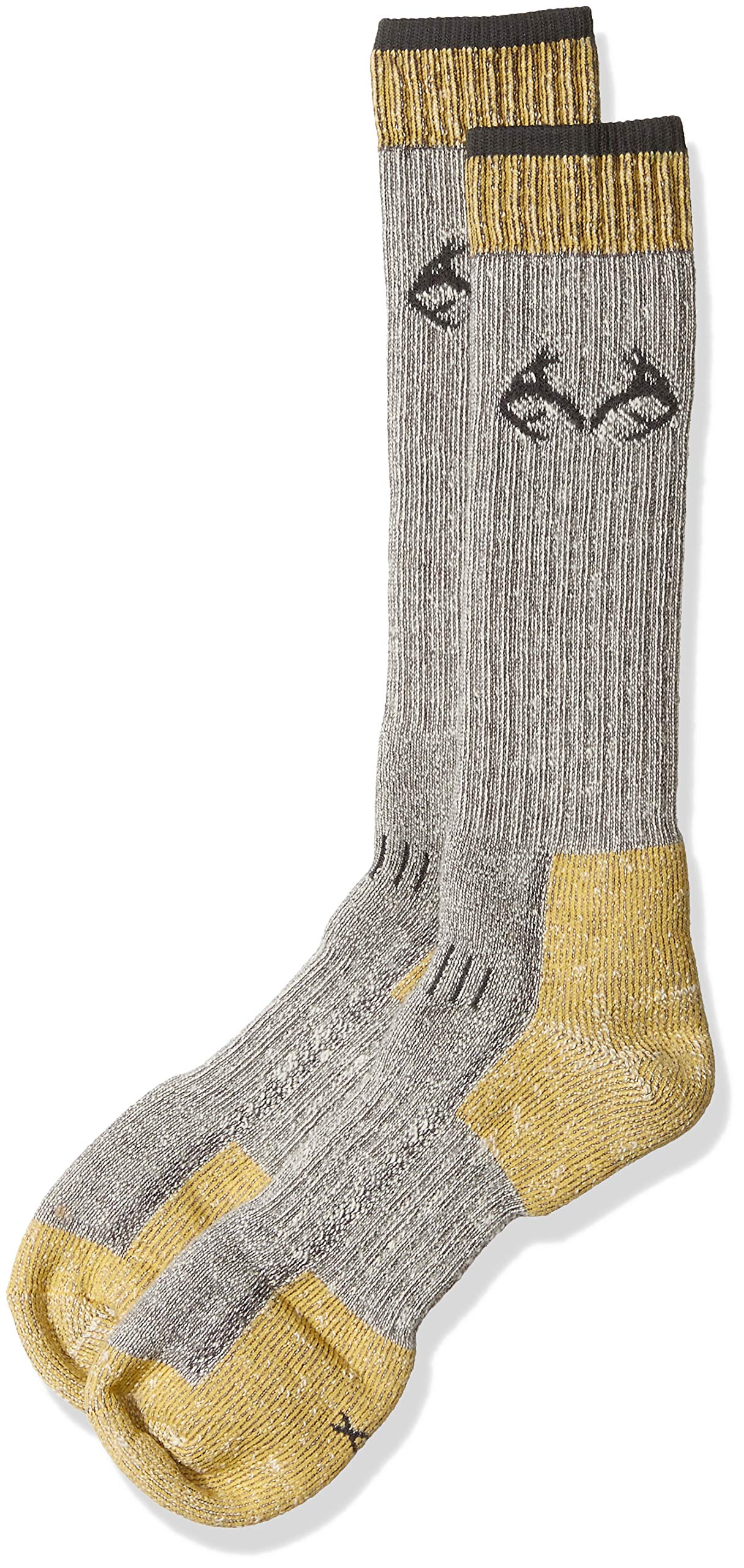 REALTREE Men's Merino Uplander Boot Socks, Grey, Medium
