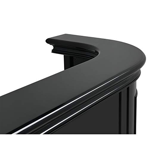 Reception Desk Led Lights Reception Area Counter Desk Receptionist Desk - Alex (Black)