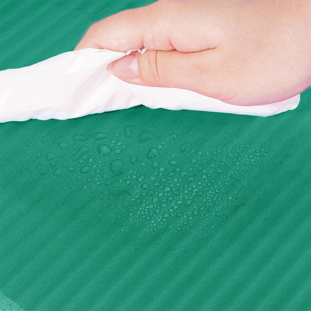 Signature Fitness 1/2-Inch Extra Thick High Density Anti-Tear Exercise Yoga Mat with Carrying Strap, Green