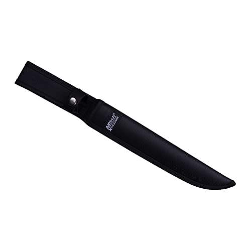 MTech Xtreme β Fixed Blade Knife - Satin Stainless Steel Blade w/Blood Groove, Injection Molded Rubber Handle w/Ribbon Pattern, Nylon Sheath - Hunting, Camping, Survival, EDC, Tactical, β MT-8130
