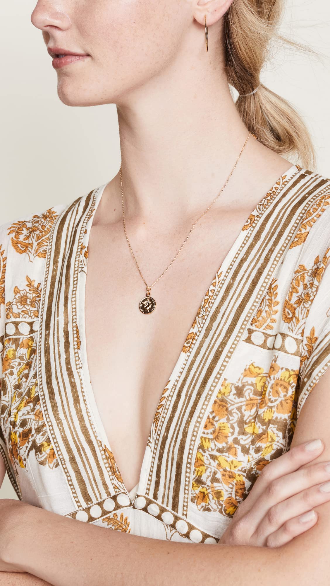 SHASHI Women's Baby Warrior Necklace, Yellow Gold, One Size