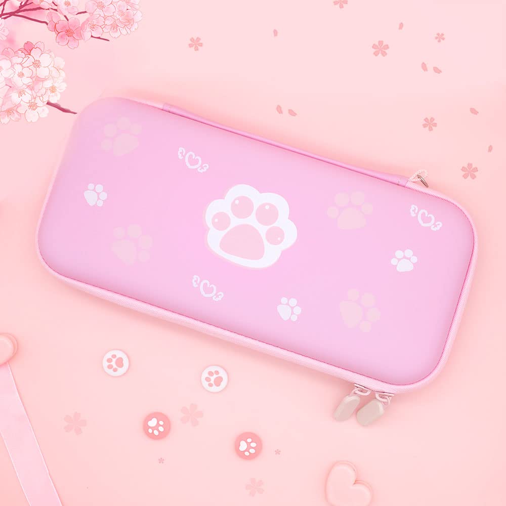 Protective Case Compatible with Nintendo Switch Lite, Portable Hard Travel Carrying Case Shell Bag with Glitter Clear Soft TPU Protective Cover, Screen Protector, Thumb Grip Caps【9 in 1】