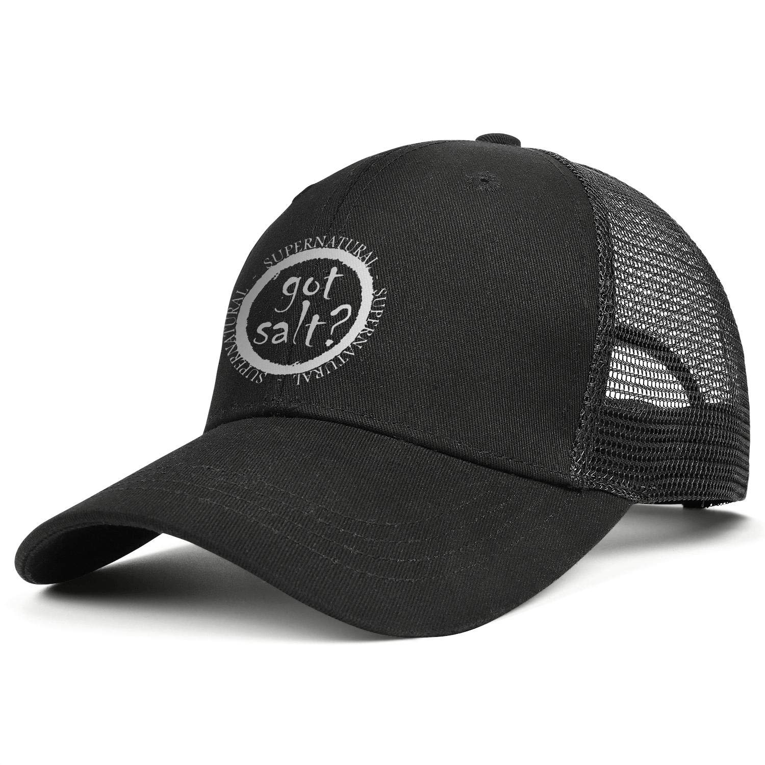 UNISEXCAPAA Unisex Baseball Cap Got Salt Supernatural Adjustable Snapback Mesh Trucker Dad Military Hat Black