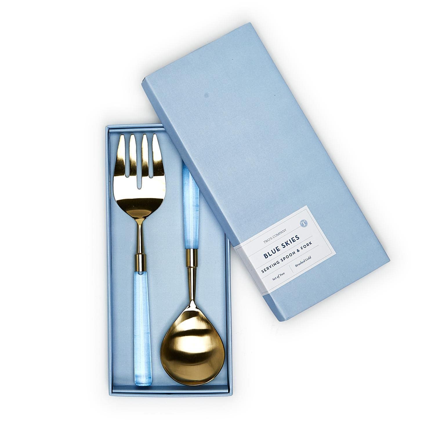 Two's Company Blue Skies Set Of 2 Servers In Gift Box