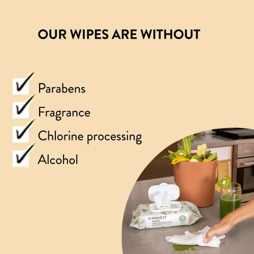 The Honest Company Clean Conscious Unscented Wipes | Over 99% Water, Compostable, Plant-Based, Baby Wipes | Hypoallergenic for Sensitive Skin, EWG Verified | Terrazzo, 36 Count
