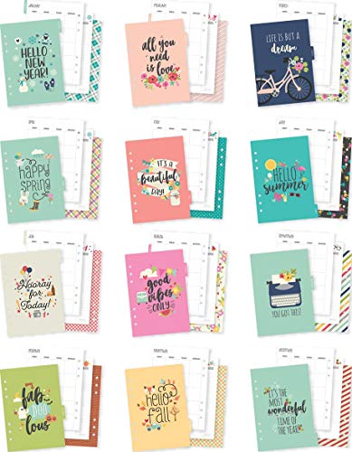 Simple Stories Carpe Diem Seasons Double-Sided A5 Planner Inserts-Monthly, Undated
