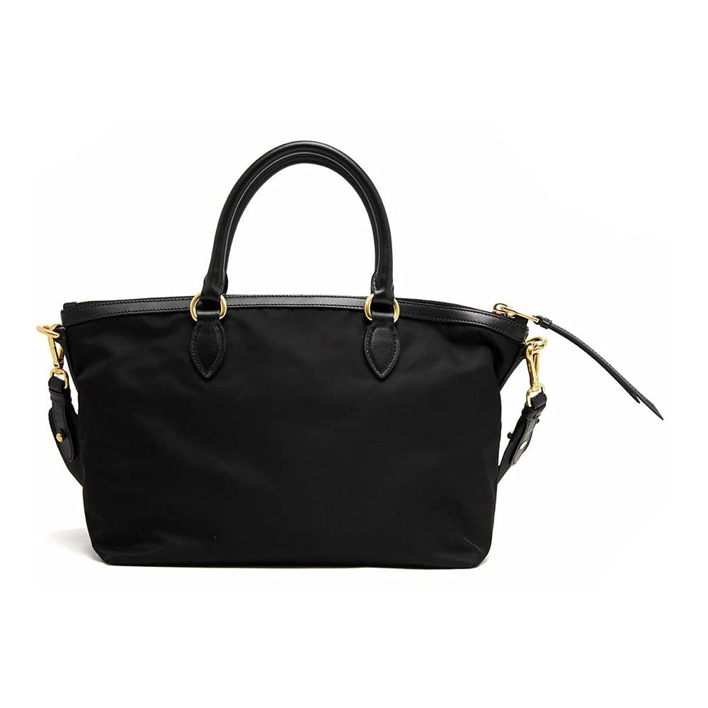 PradaWomens Black Tessuto Nylon Two-Way Satchel Handbag 1BA104