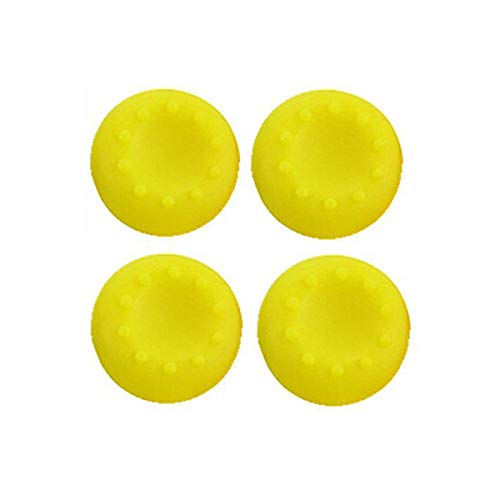 Silicone Thumb Grip Stick Caps for PS4 PS3 PS2 Xbox 360 Xbox one Analog Controller 4 pcs (Yellow)