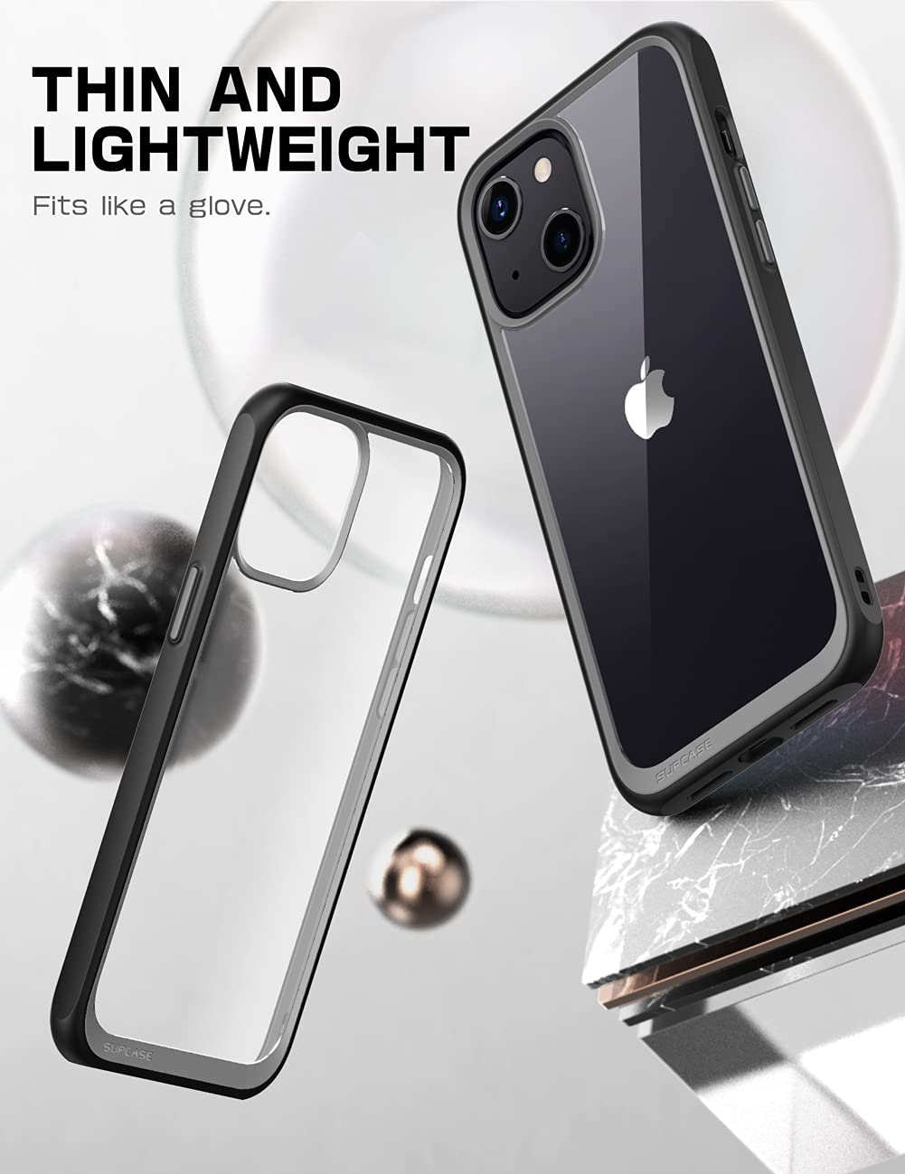SUPCASE Unicorn Beetle Style Series Case for iPhone 13 (2021 Release) 6.1 Inch, Premium Hybrid Protective Clear Case (Black)