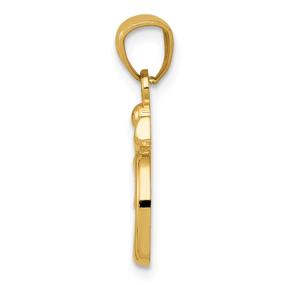 Solid 14k Yellow Gold Om Symbol Pendant Charm
