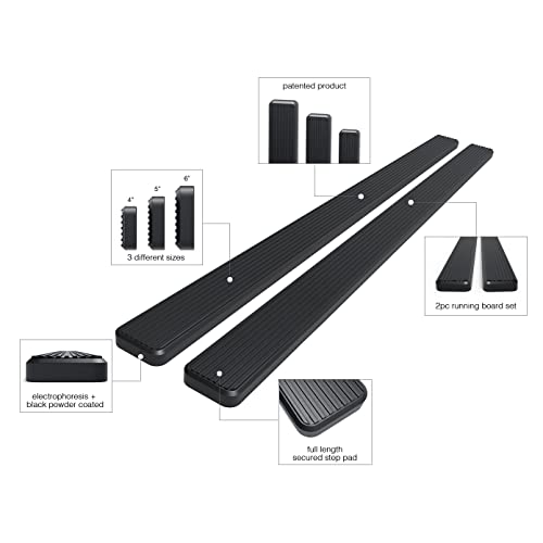Premium 4" Black iBoard Running Boards Compatible with 09-14 F150 SuperCrew Cab