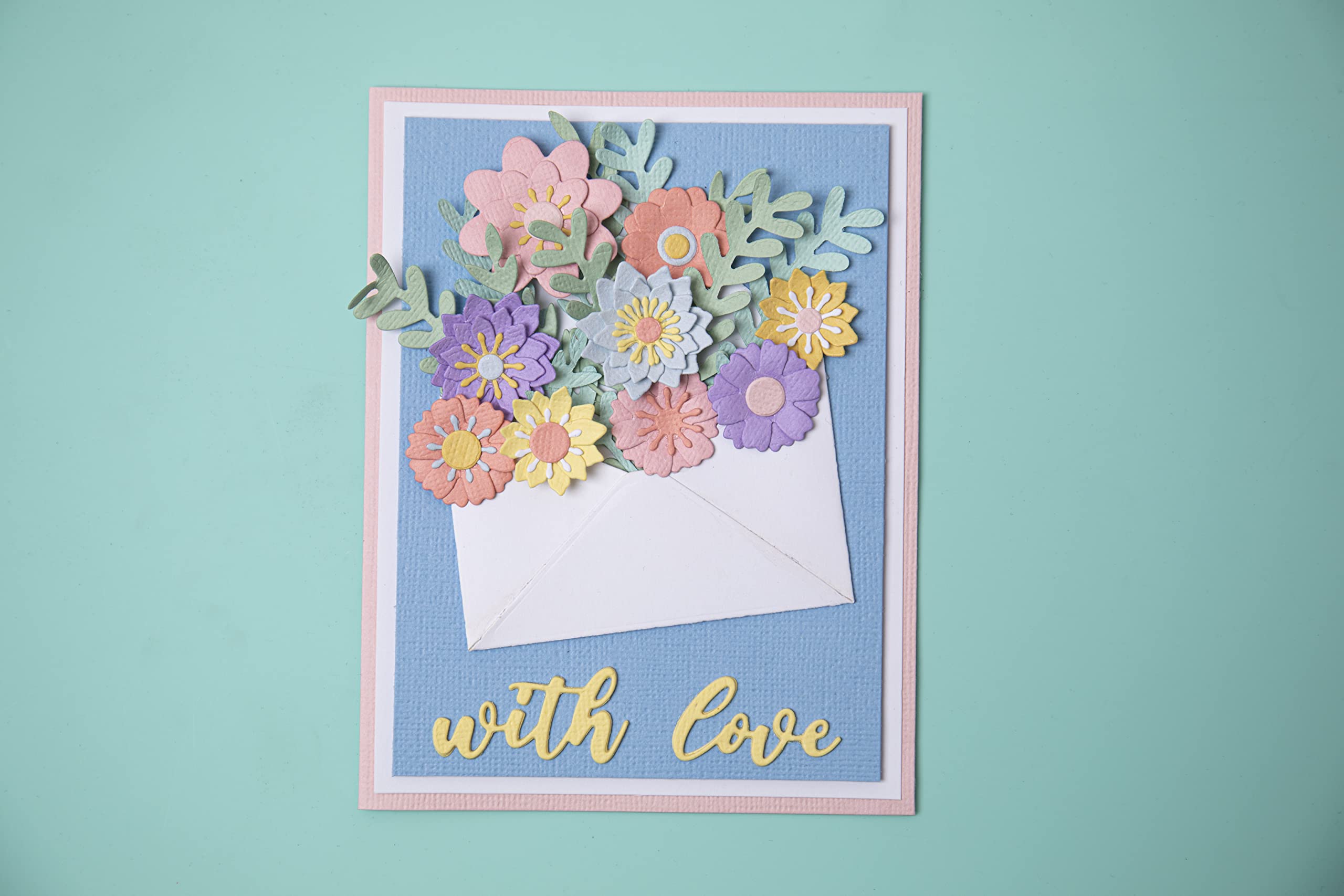 Sizzix Thinlits Die 665078 Flowers w/Envelope by Jennifer Ogborn 12 Pack, Multicolor
