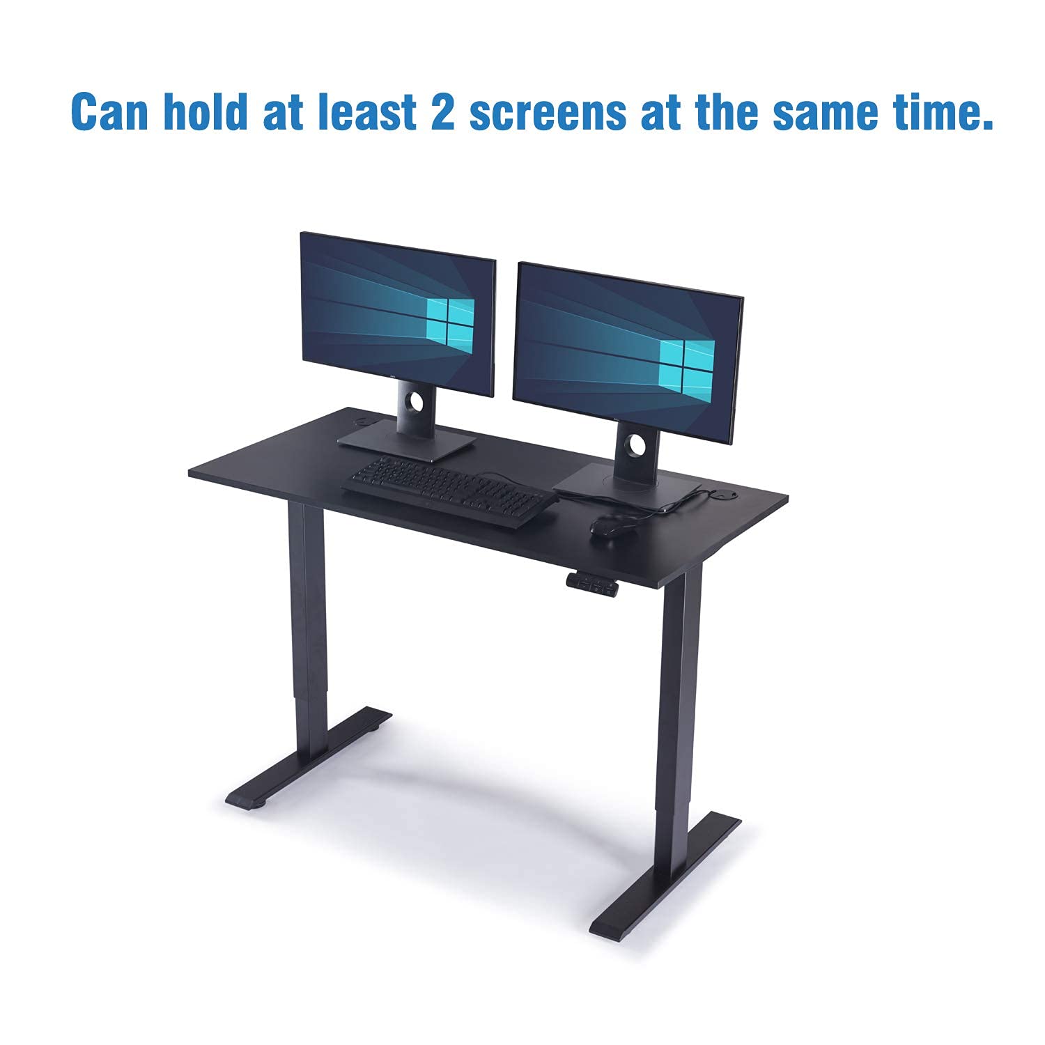 Sit Stand Desk 48 x 24 Inches Dual Motor Standing Desk, Electric Height Adjustable Desk with Whole Piece Desk Board USB Port for Home Office (White Tabletop+White Frame)